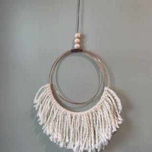 Handmade Boho Stacked Hoops Wall Hanging, Boho Gold Hoop Yarn Wall ...