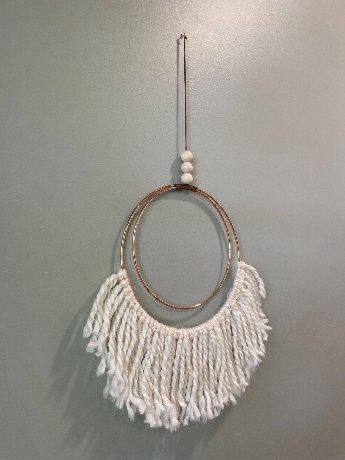 Handmade Boho Stacked Hoops Wall Hanging, Boho Gold Hoop Yarn Wall ...
