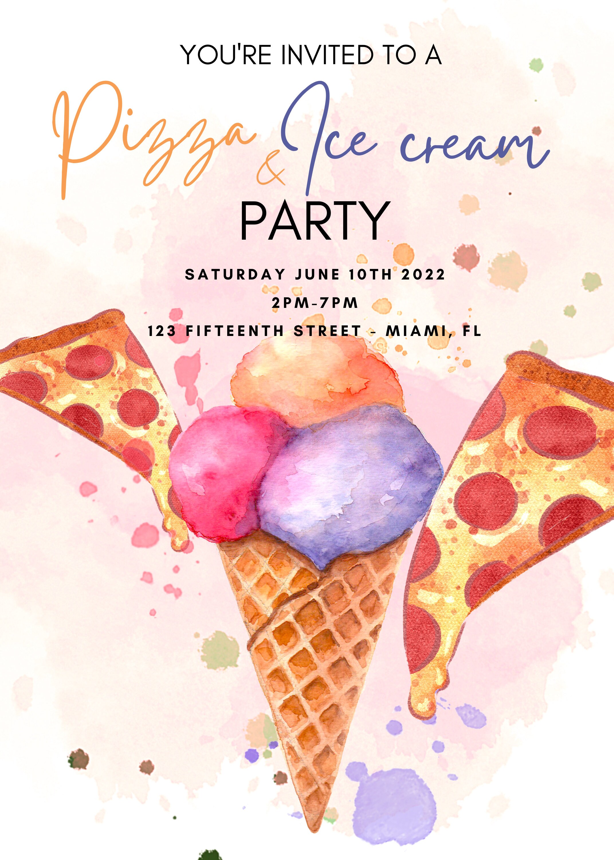 Pizza Party Invitation, Pizza Birthday, Pizza Birthday Party, Birthday ...
