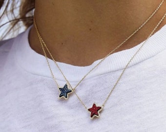 Red Star Necklace | Etsy
