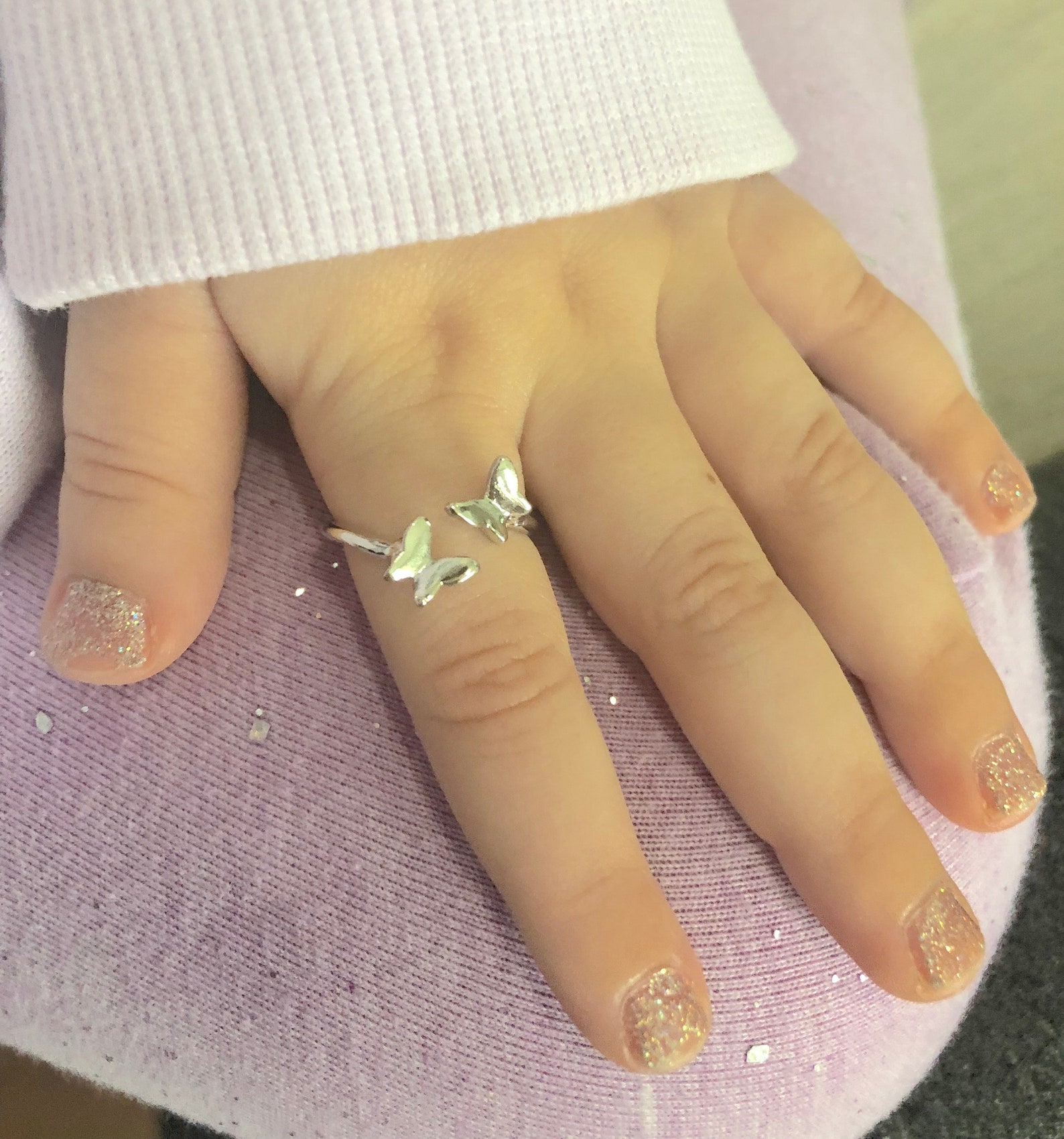 Silver Butterfly Ring Childrens Butterfly Jewelry Little | Etsy