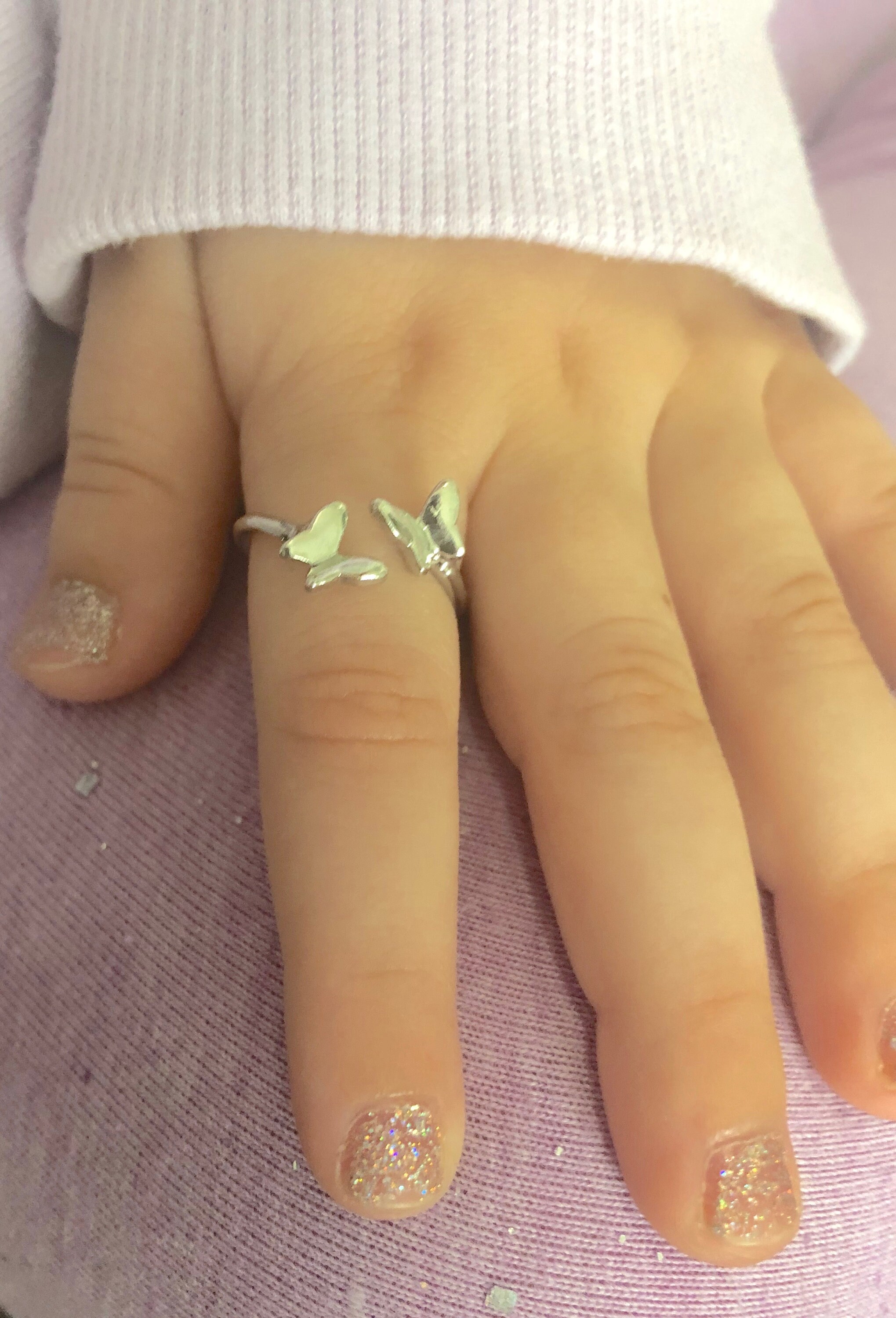 Silver Butterfly Ring Childrens Butterfly Jewelry Little | Etsy