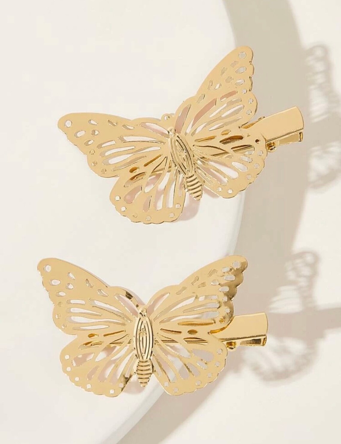 Pretty Gold Butterfly Hair Clips Butterfly Hair Accessories | Etsy