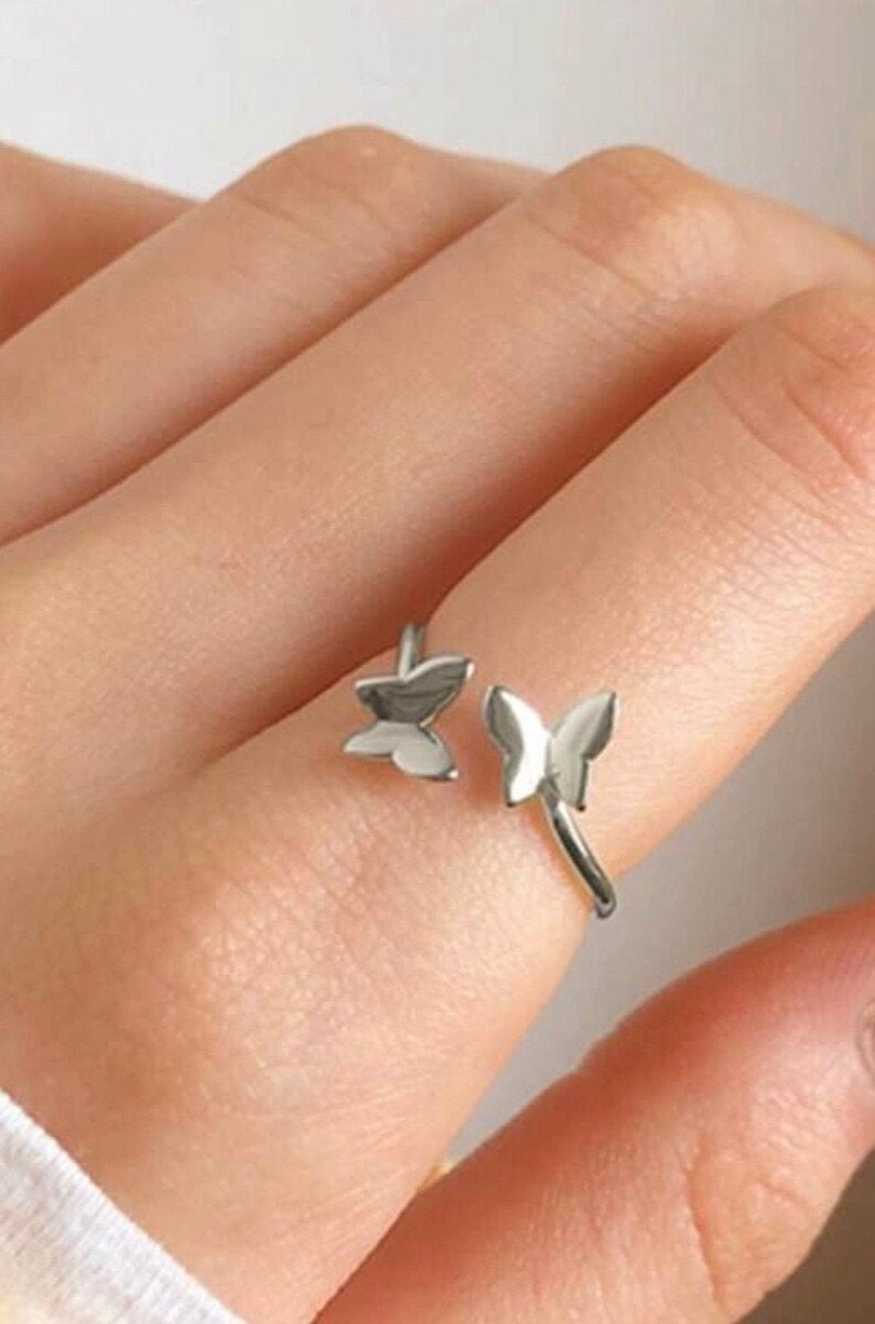 Silver Butterfly Ring Childrens Butterfly Jewelry Little | Etsy