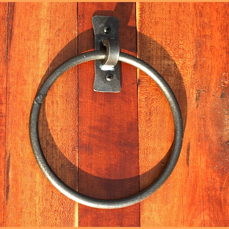 Round Black Towel Ring - Etsy