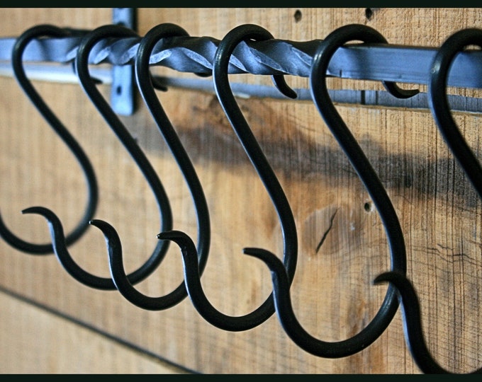 Hand Forged Rack, Blacksmith Made, Coat Hat Towel Rack - Etsy