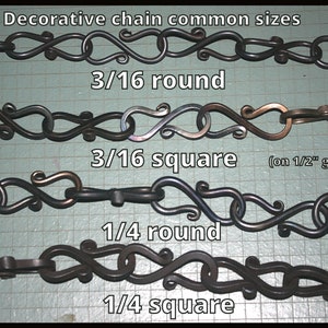 Decorative Chain Hand Forged (3/16 Square) - Etsy