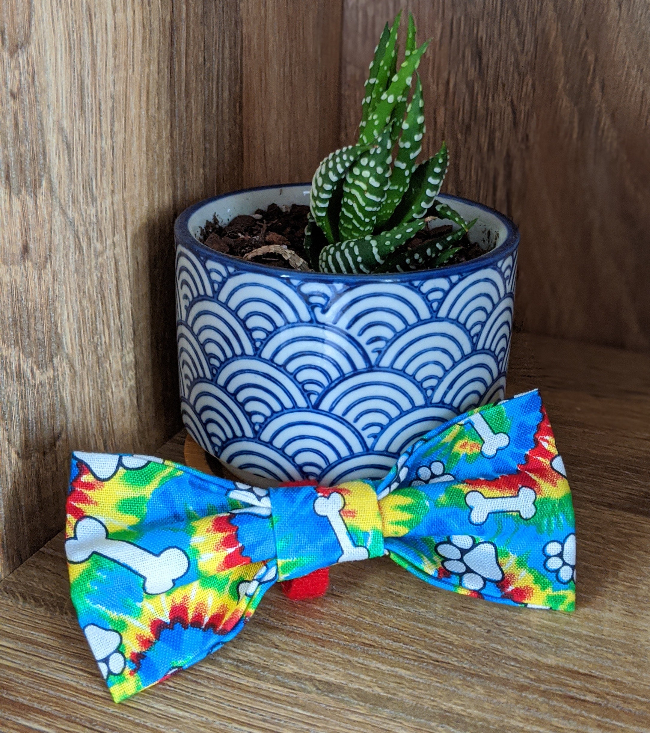 Tie-dye Bones Dog Bow Tie - Etsy