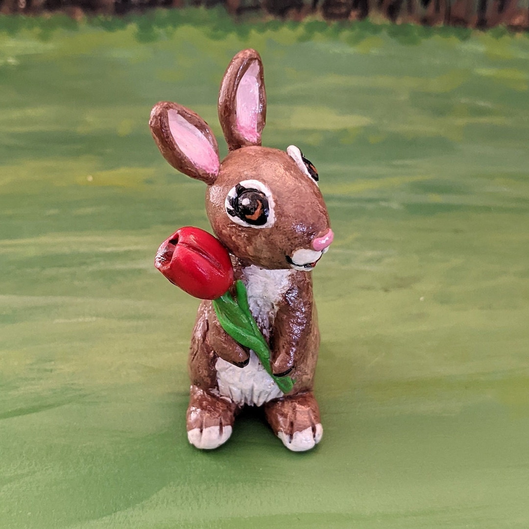 Spring Bunny Figurine - Etsy