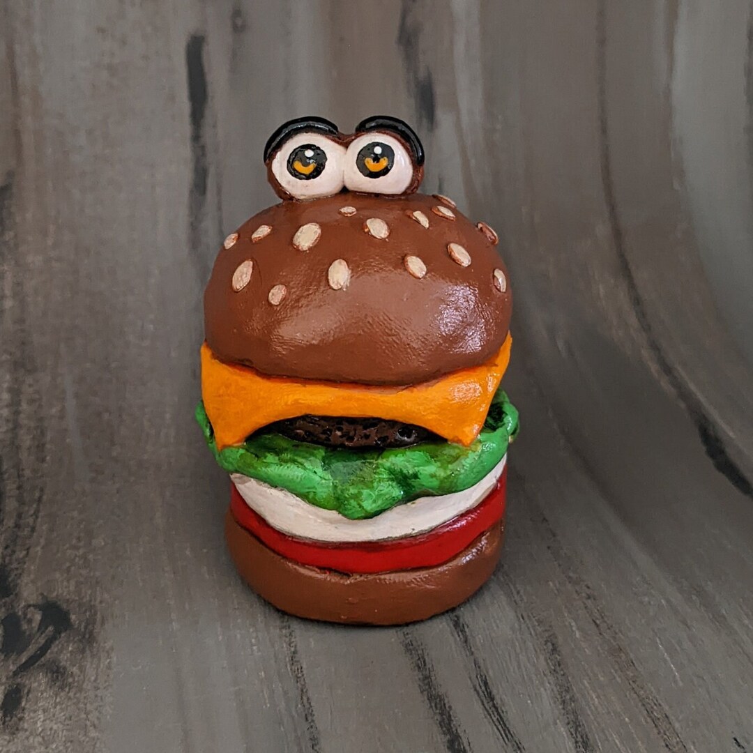 Happy Hamburger Figurine - Etsy