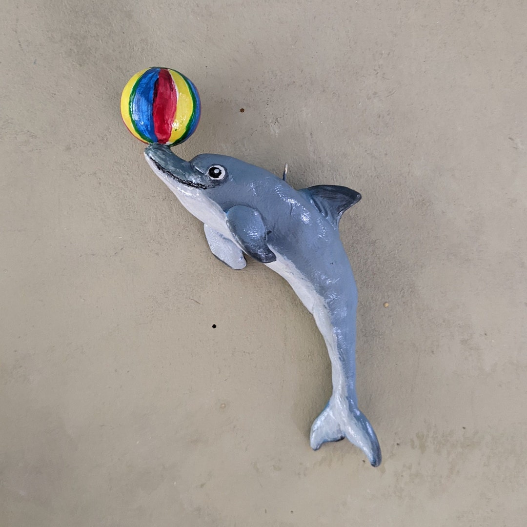 Dolphin With Beach Ball Ornament - Etsy