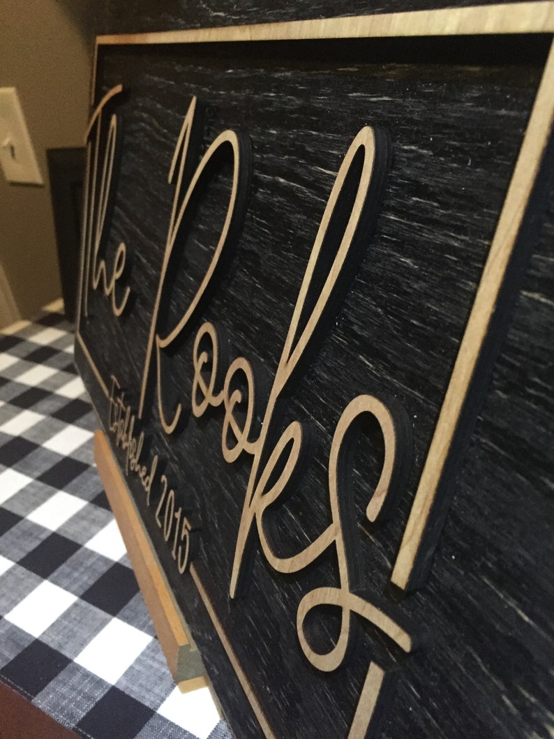 Personalized Family Sign | Distressed Wood Sign | Laser Cut Wood Sign ...