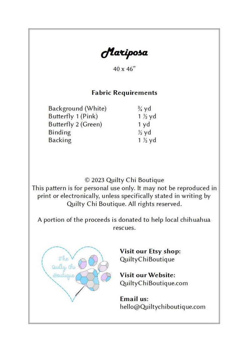 Mariposa Quilt Pattern PDF - Etsy