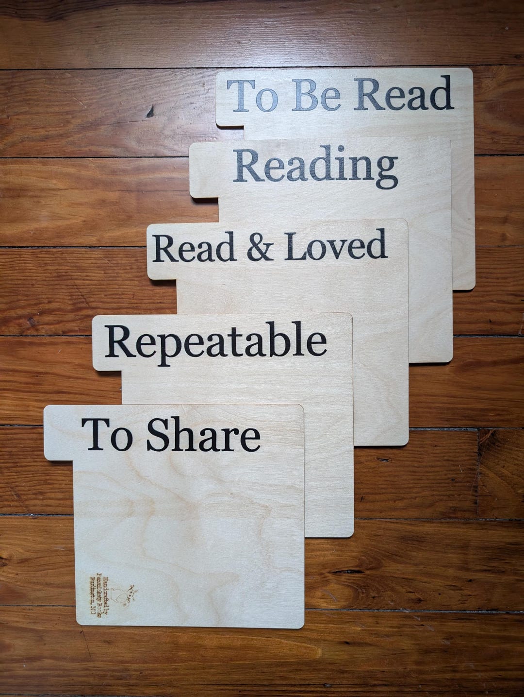 Custom Wooden Genre Label Dividers: Hand-painted Bookshelf Organizers ...
