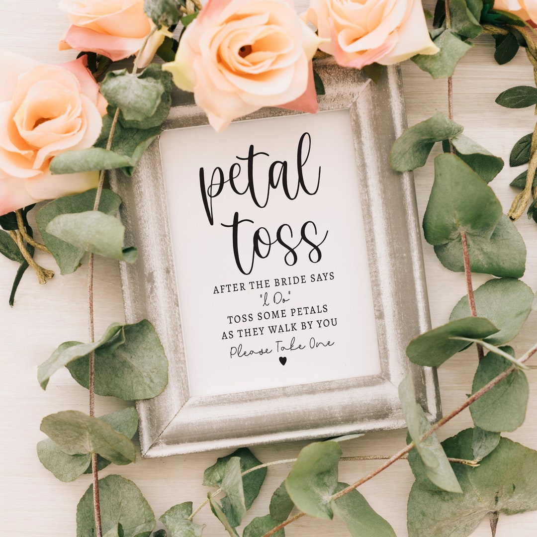 Petal Toss Sign, Petal Toss Send Off, Petal Toss Wedding, Wedding Signs ...