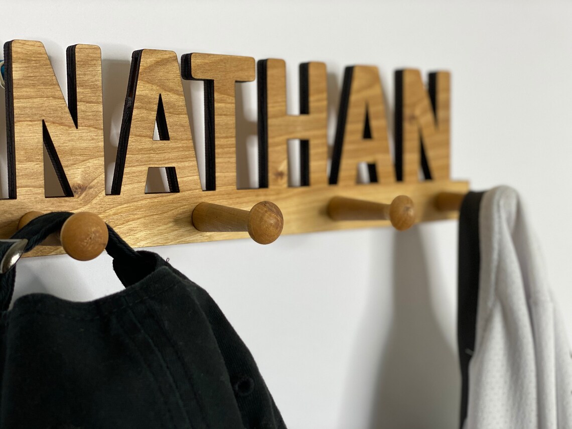 Personalized Coat Rack Kids Room Wallpeg Unpainted | Etsy