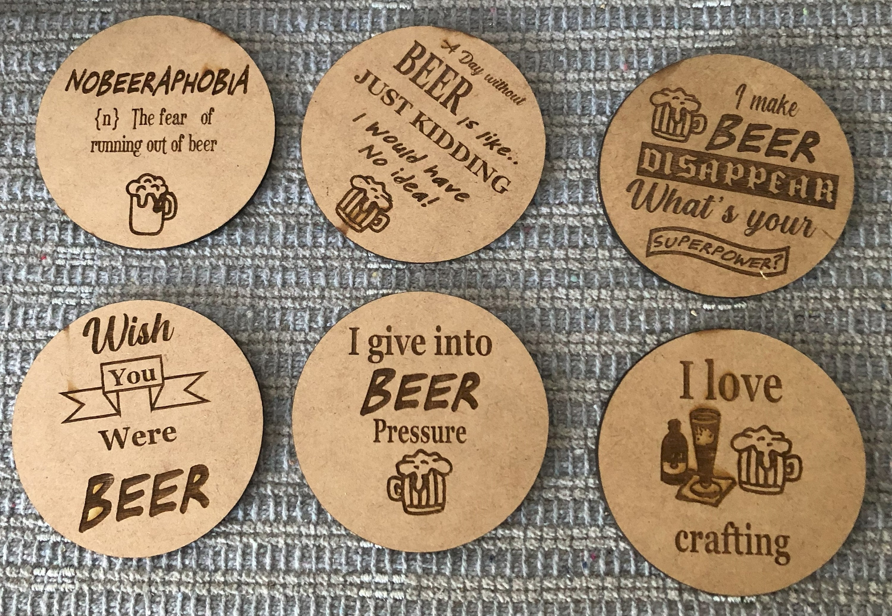 Beer Coaster Design Bundle CDR, Ai, SVG, Dxf,pdf&zip Laser Cutting ...