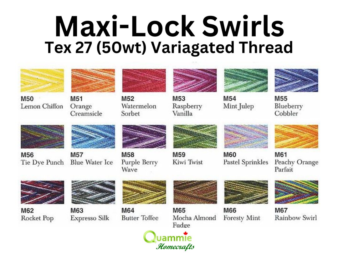 Maxi-lock Swirls Variegated Serger/overlocker Thread - 18 Colours to ...