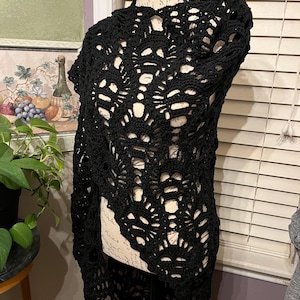 Black Lost Souls Shawl Crocheted - Etsy