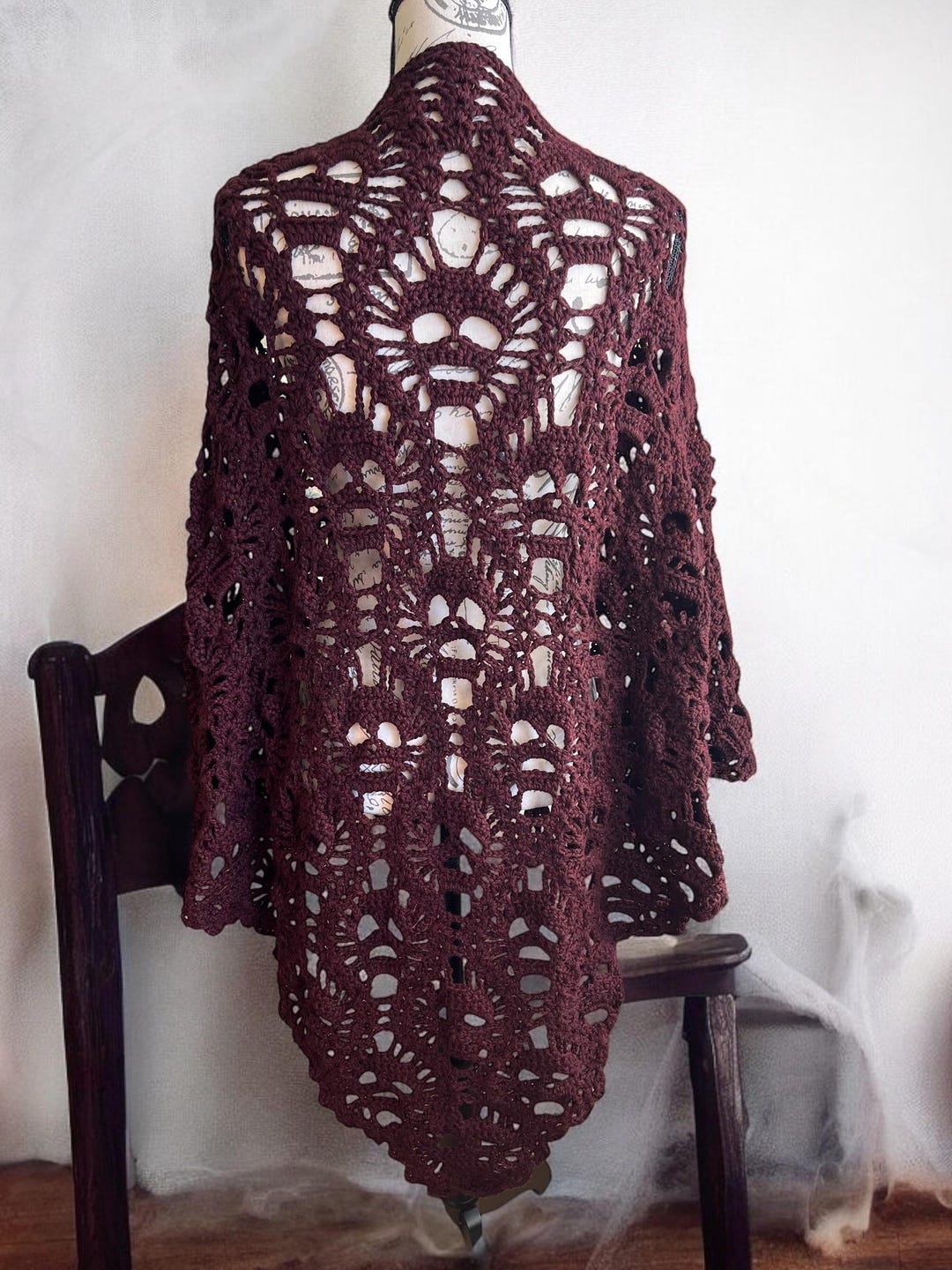 Lost Souls Shawl in Claret Pattern by Maryettaroy - Etsy