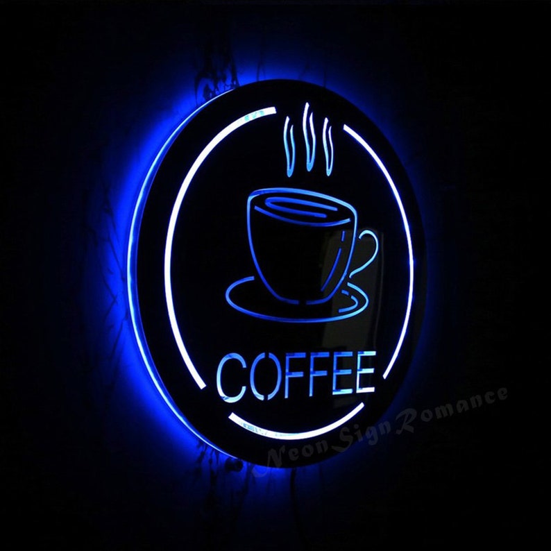 Custom Coffee Shop LED LOGO Light Sign丨wall Mirror for - Etsy