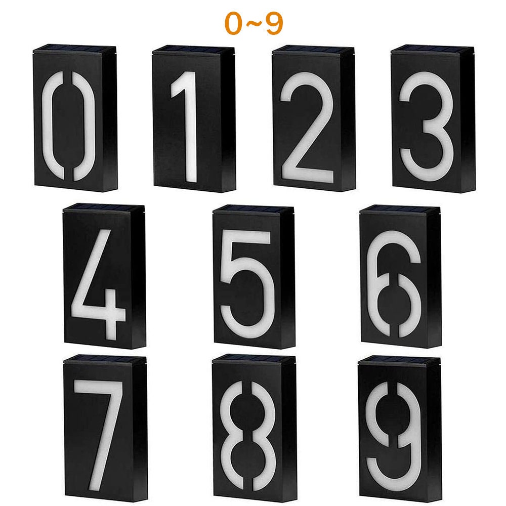LED Solar House Number Light Garden Numbers Solar Powered | Etsy