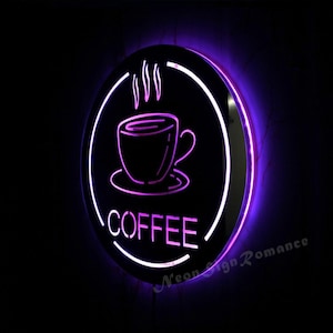 Custom Coffee Shop LED LOGO Light Sign丨wall Mirror for Restaurant ...