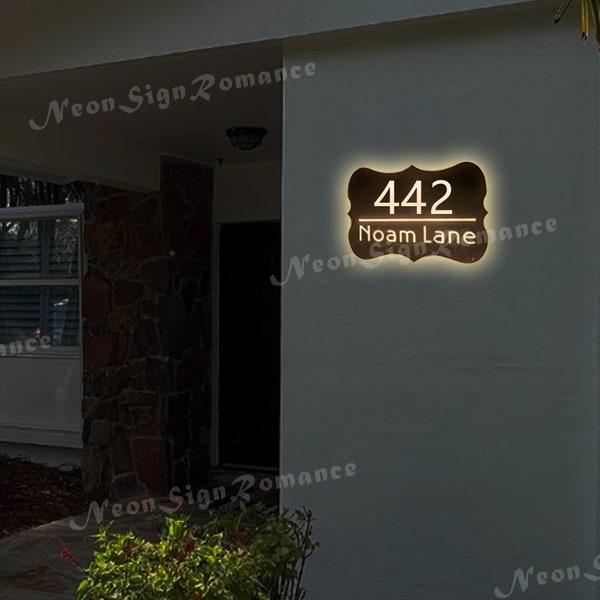 Modern Backlit House Numbers - Etsy