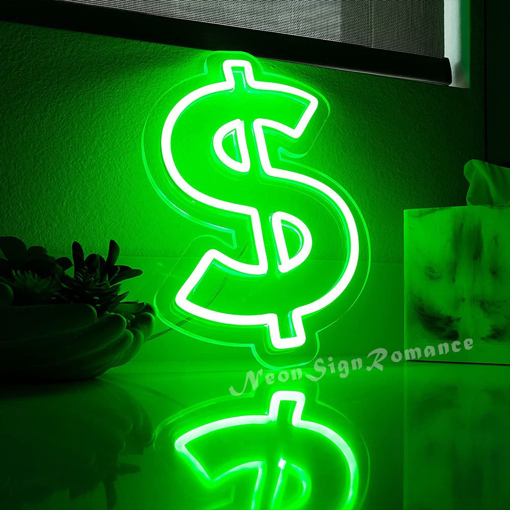 Money Neon Light Sign for Indoor Home Decor丨green LED Sign for Wall ...