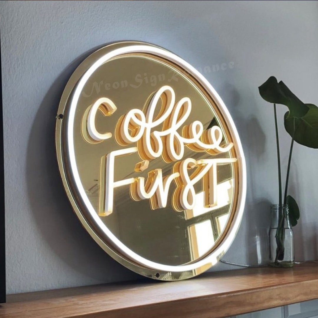 Custom Name Neon Sign Mirror-personalized Text or Pattern in Neon Sign ...