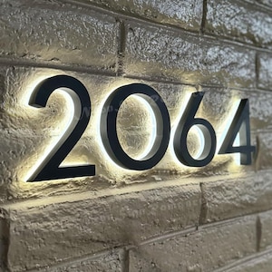 Custom Illuminated Address Number Sign, Metal Backlit Door Number,led ...