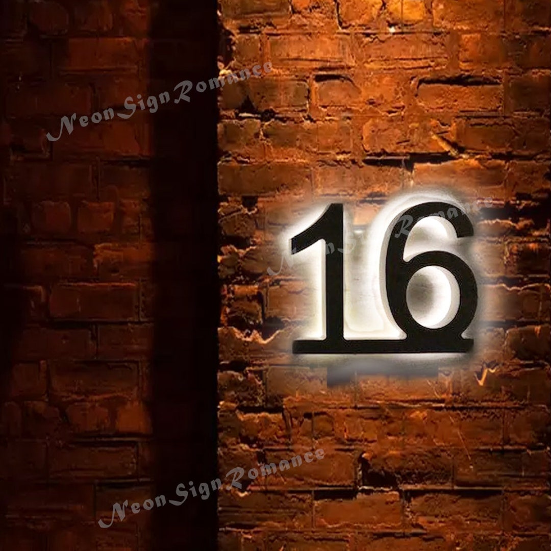 Custom LED House Number Signs for Outdoor Use(door/yard/garden/mailbox ...