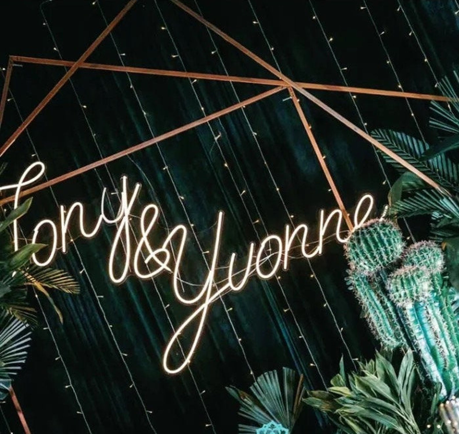 Tony & Yvonne Custom Neon Sign Wedding Flex Led Neon Light | Etsy