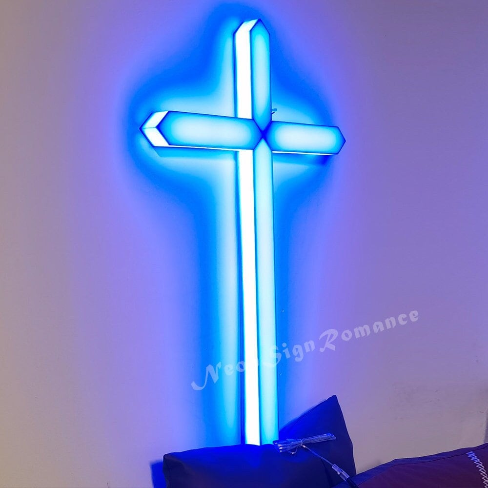 Custom LED Lighting Cross Sign丨3d Luminous Characters LED Acrylic ...