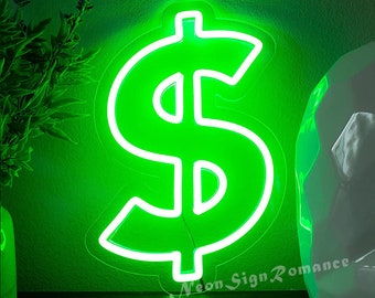 Neon Green Money Sign - Etsy