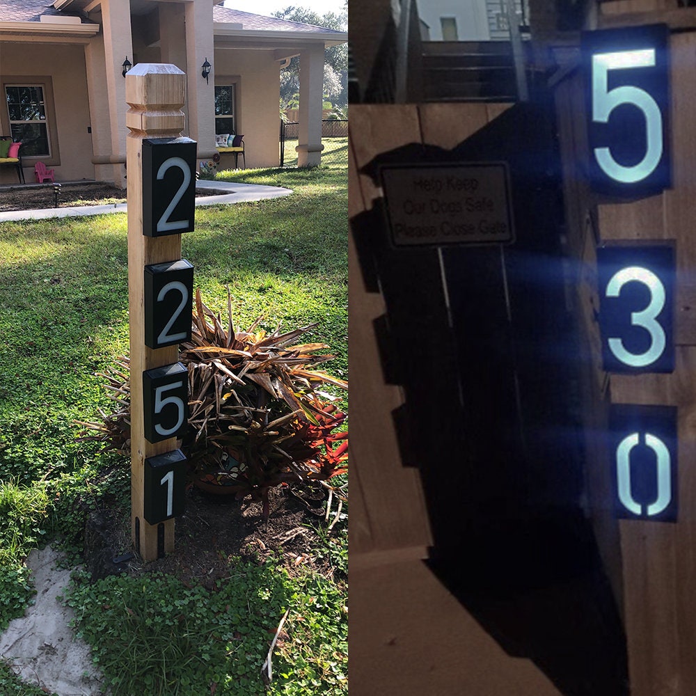 LED Solar House Number Light Garden Numbers Solar Powered | Etsy