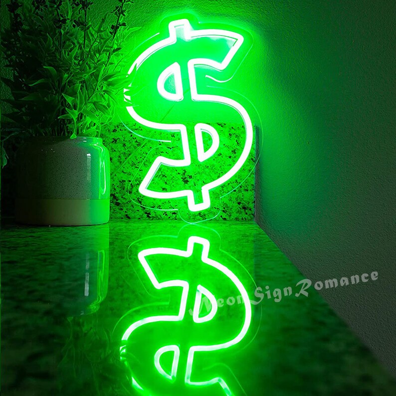 Money Neon Light Sign for Indoor Home Decor丨green LED Sign for | Etsy