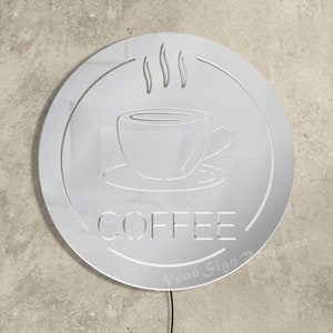 Custom Coffee Shop LED LOGO Light Sign丨wall Mirror for Restaurant ...