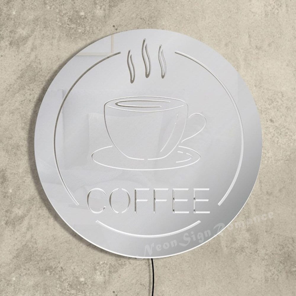 Custom Coffee Shop LED LOGO Light Sign丨wall Mirror for Restaurant ...