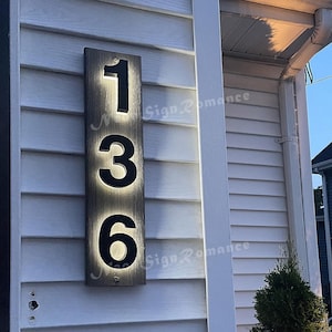 Custom Illuminated Address Number Sign, Metal Backlit Door Number,led ...