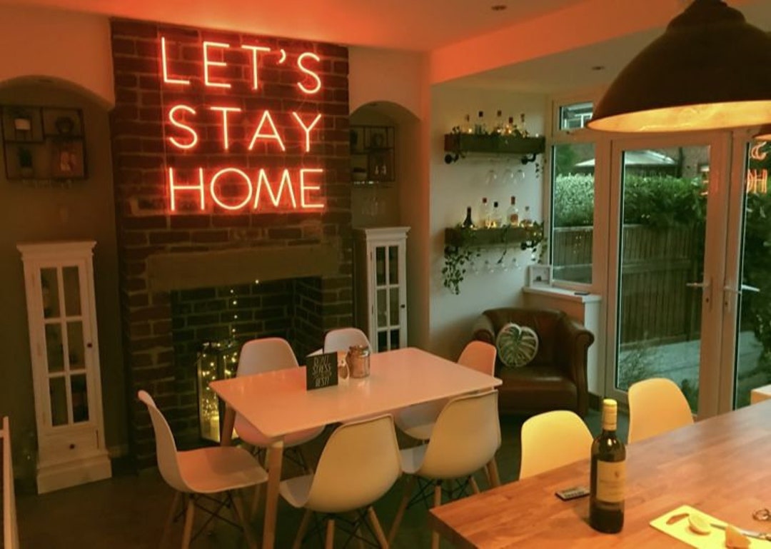 Let's Stay Home LED Neon Sign Custom丨led Neon Light Sign Personalized丨 ...