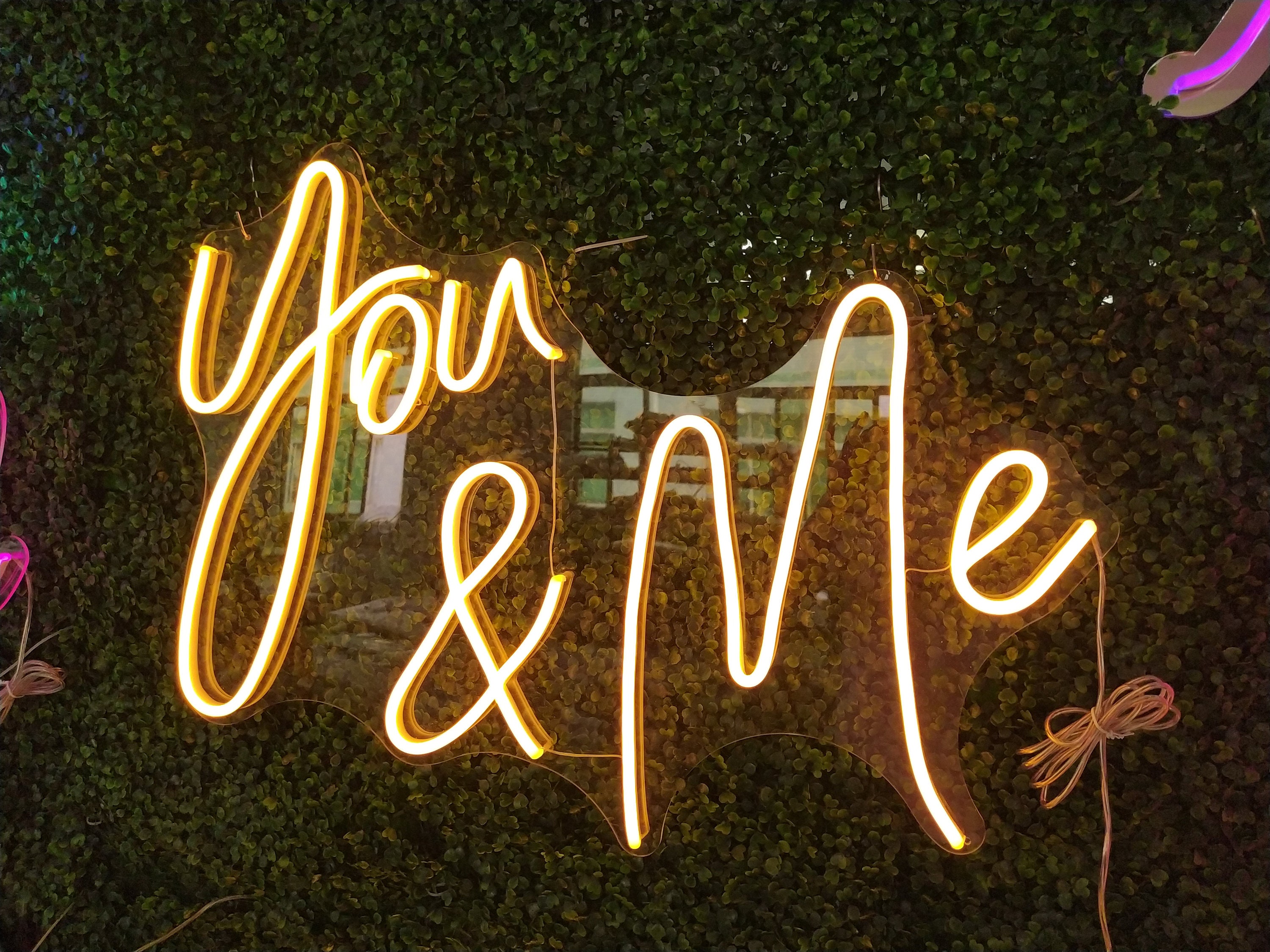 You & Me Custom Neon Sign Wedding Party Customize Flex LED | Etsy
