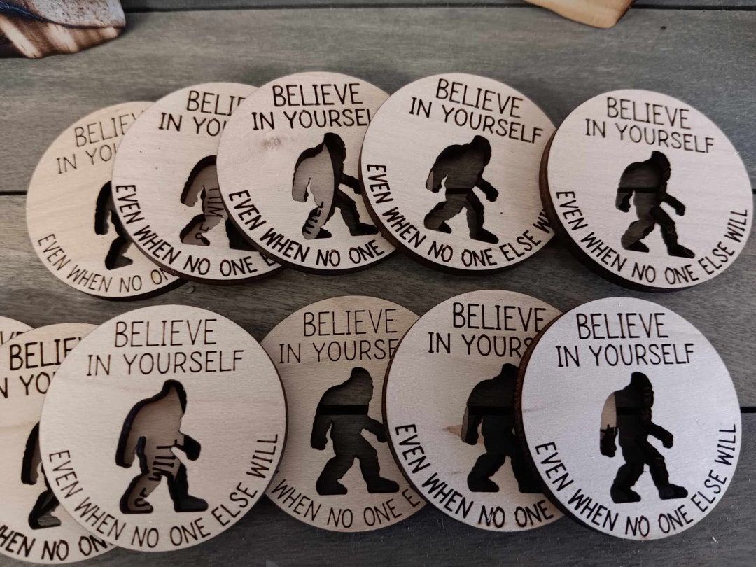 Maple Bigfoot Token: Engraved Sasquatch Pocket Hug - Etsy