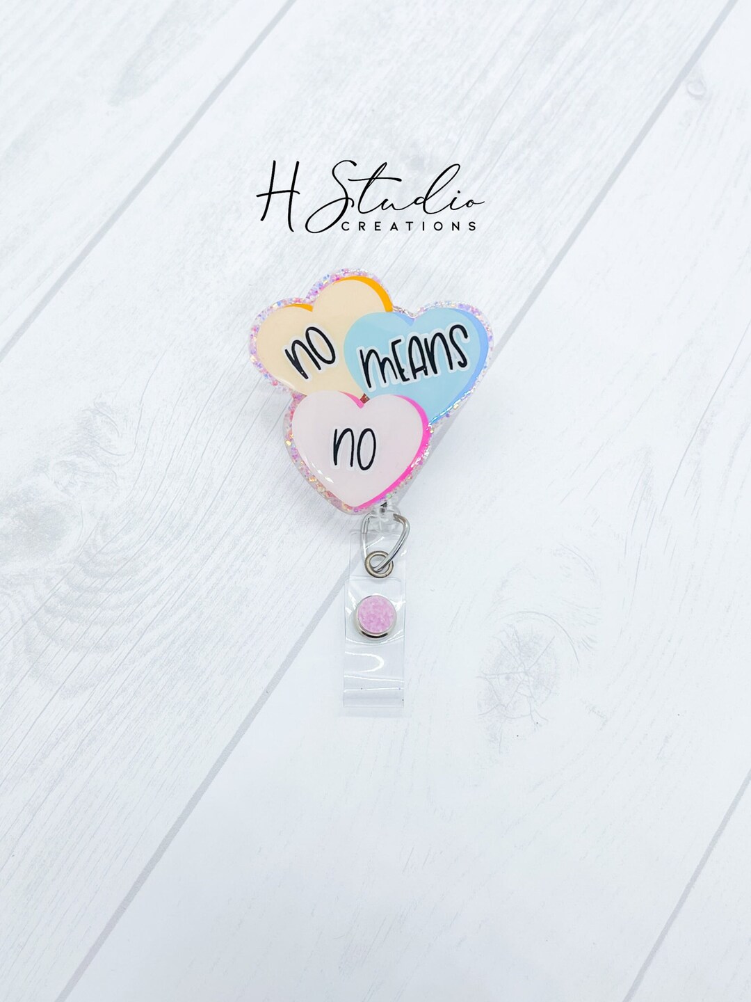 No Means No Conversation Hearts Badge Reel Badge Reel - Etsy