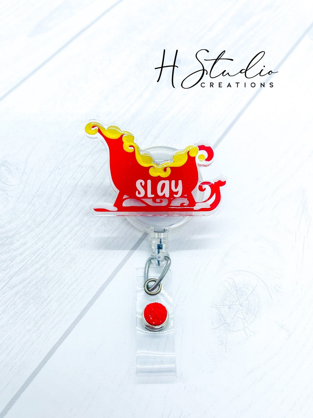 Slay Sleigh Holiday Badge Reels Retractable Badge Holders - Etsy