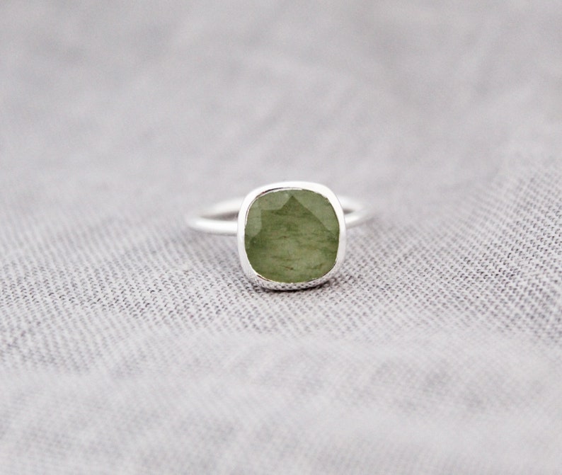 Green Aventurine Ring Sterling Silver Ring Handmade - Etsy