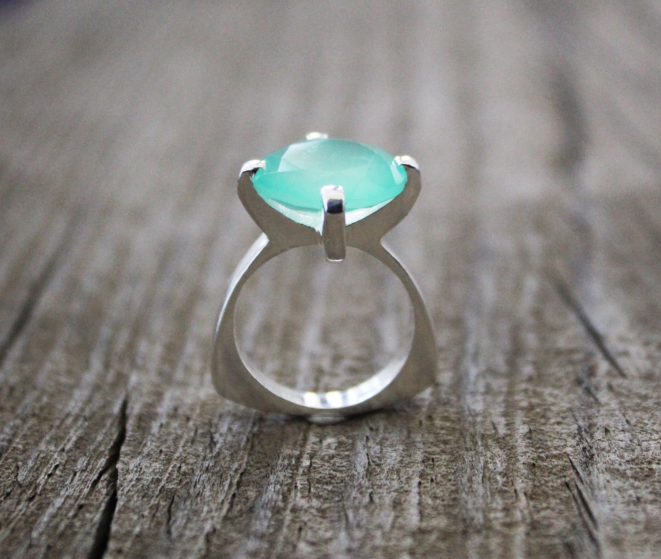 Aqua Chalcedon Ring Sterling Silber Ring Geschenk für Sie - Etsy.de