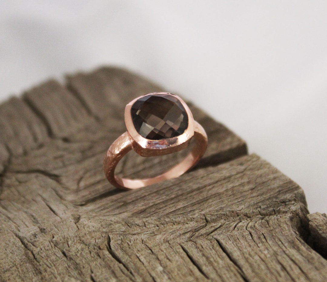 Smoky Quartz Ring, Engagement Ring, Smoky Gemstone Ring, Boho Jewelry ...