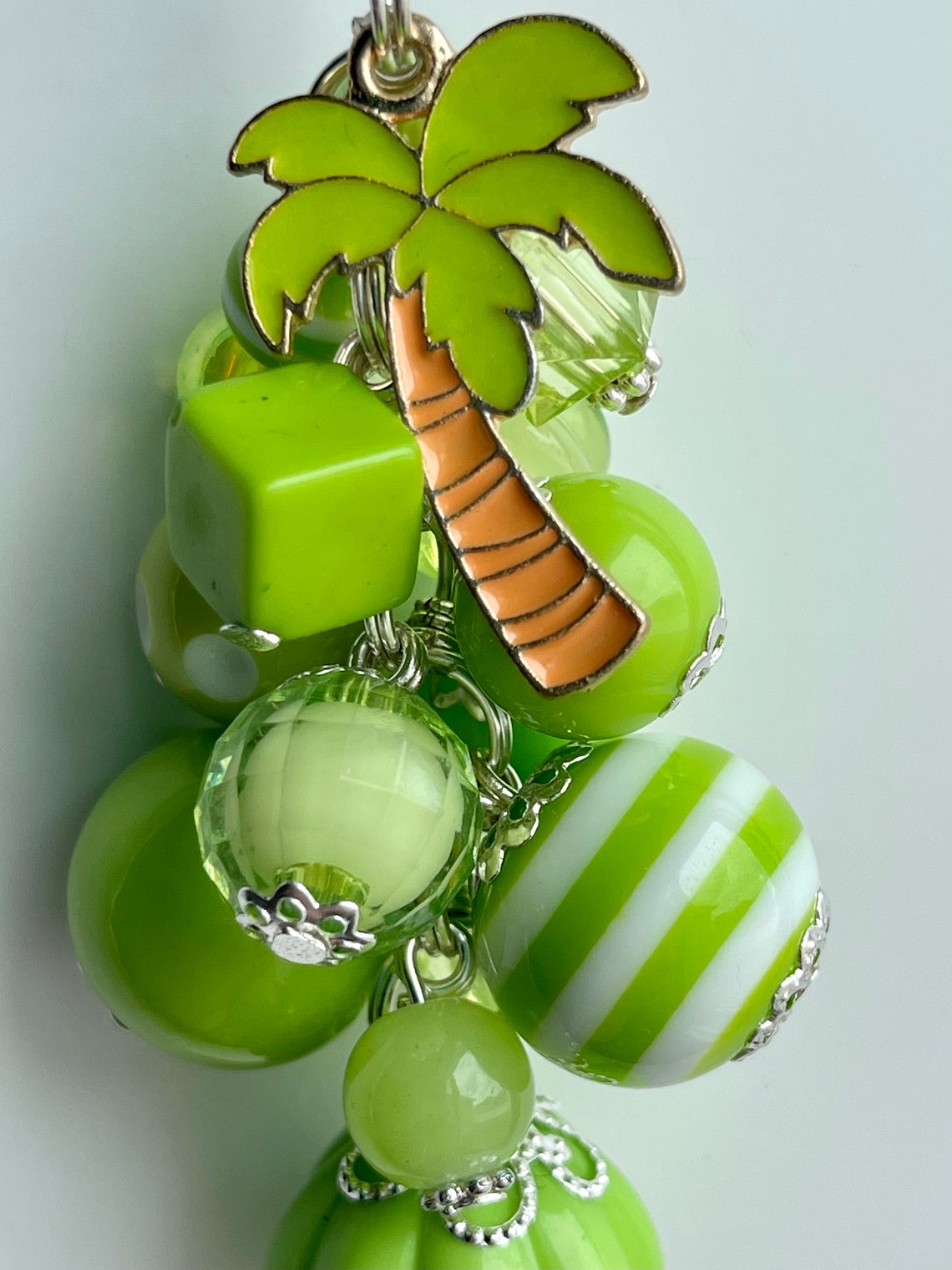 Beaded Clip PALM TREE for Purse, Bag, Lanyard Decor Display • Enamel ...