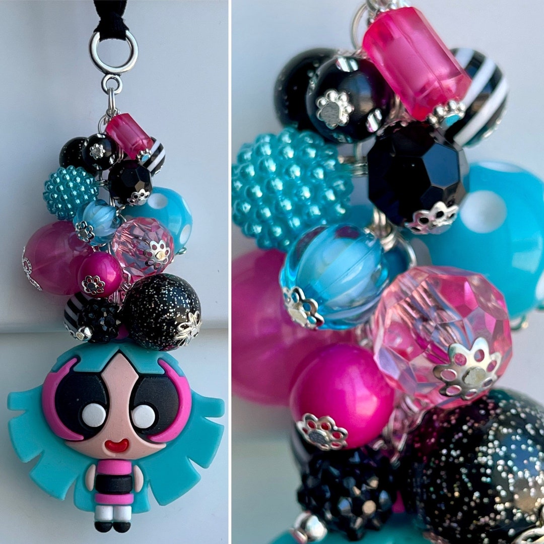 Car-mirror Charm Beaded Rear-view Decor or Clip PVC Pendant Rhinestone ...